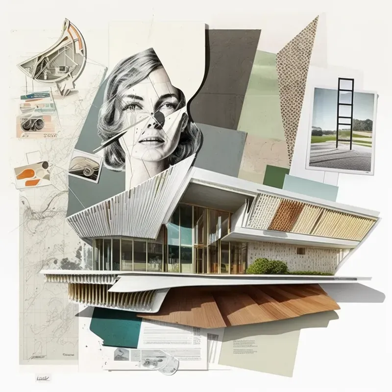 Architecture Moodboard Art Directions Midjourney Prompt | PromptBase