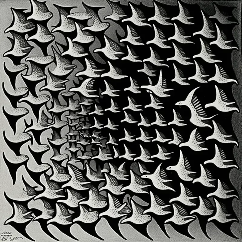 Escher Style Optical Illusions Midjourney Prompt | PromptBase