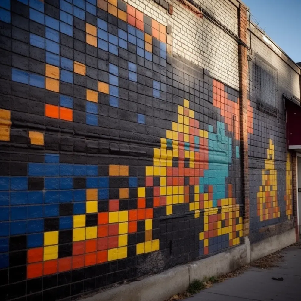 Pixel Art Street Walls Midjourney Prompt | PromptBase