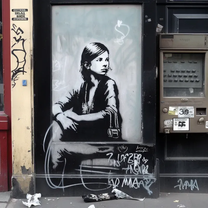 Draw Like Banksy Graffiti Artist Midjourney Prompt | PromptBase