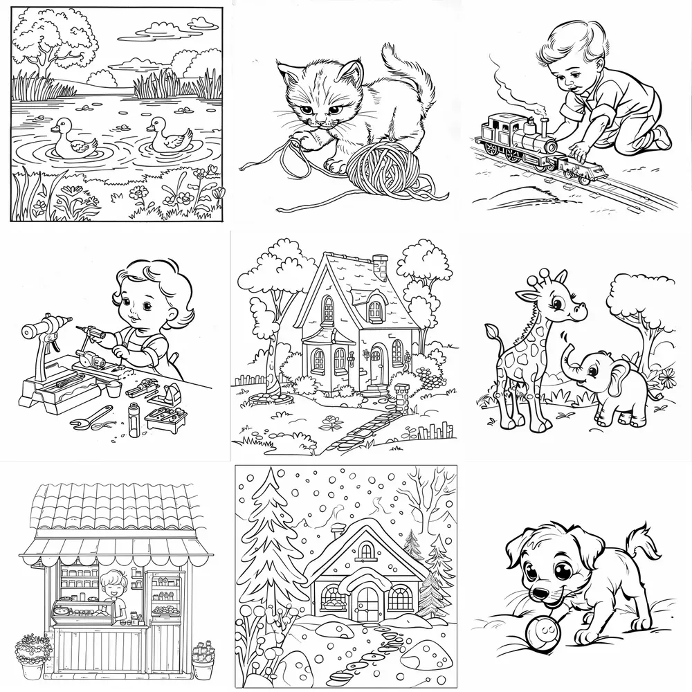 Coloring Book Pages For Kinds Midjourney Prompt | PromptBase