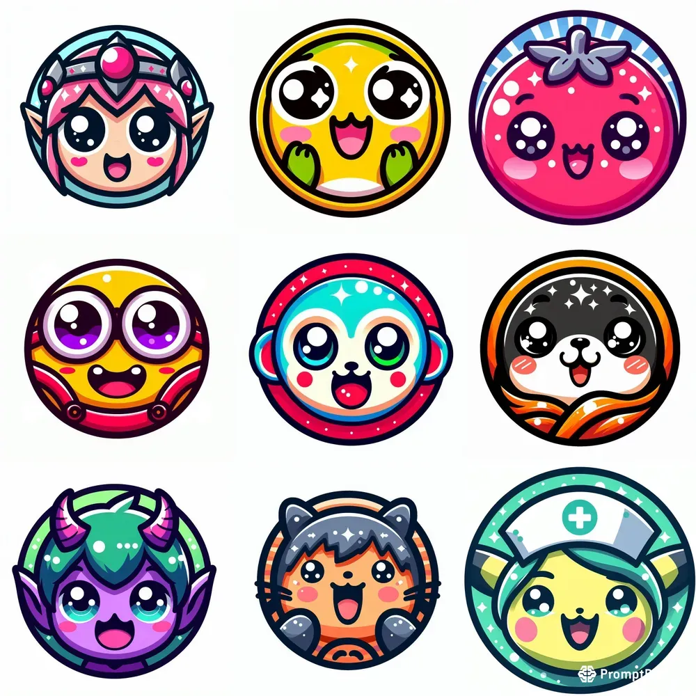 Kawaii Cute Thick Logos DALL·E Prompt | PromptBase