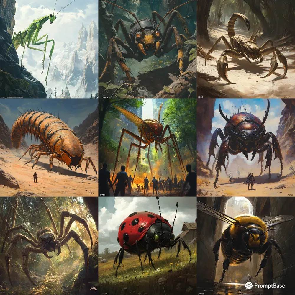 Hyper Realistic Giant Bug Paints Midjourney Prompt | PromptBase