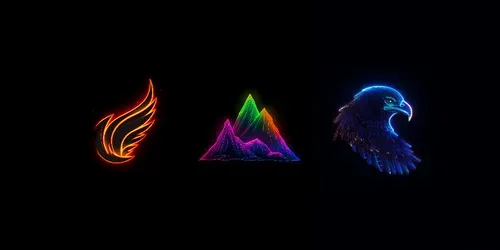 Multiform Neon Logos Midjourney Prompt | PromptBase