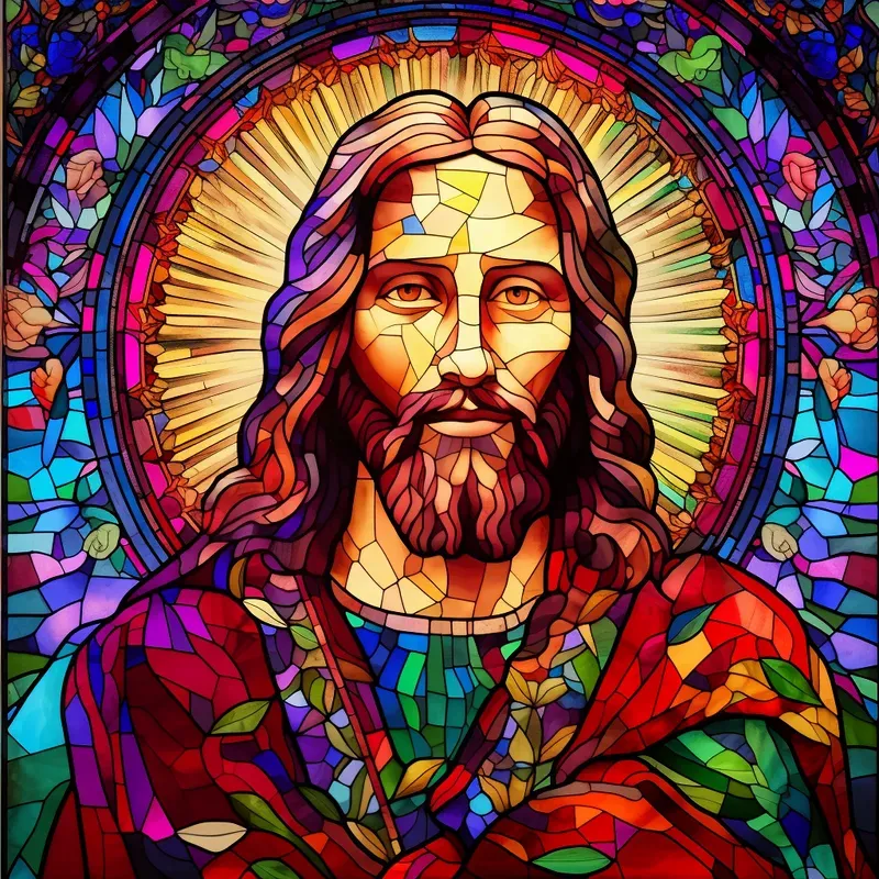 Stained Glass Portraits Vivid Window Art Midjourney Prompt | PromptBase