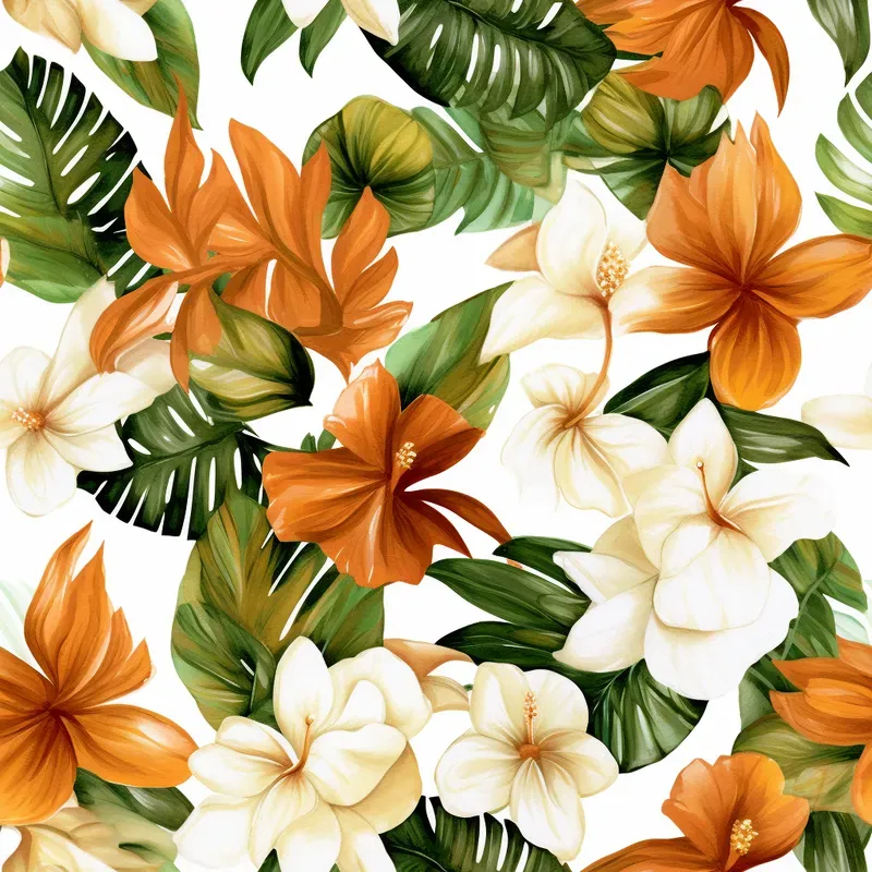 Hawaiian Print Patterns Tropical Flowers Midjourney Prompt | PromptBase