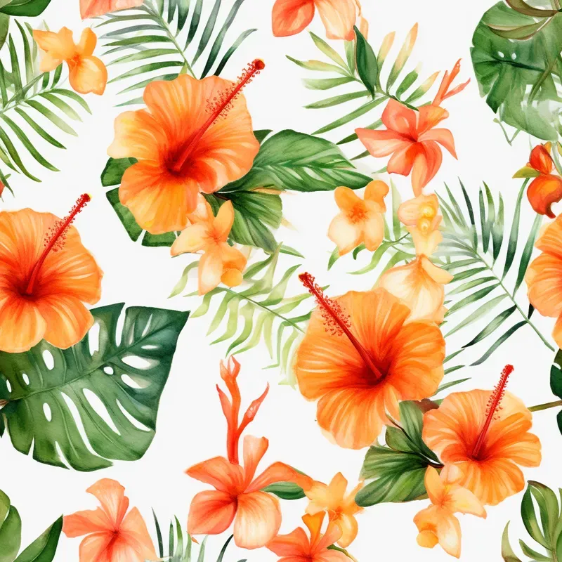 Hawaiian Print Patterns Tropical Flowers Midjourney Prompt | PromptBase