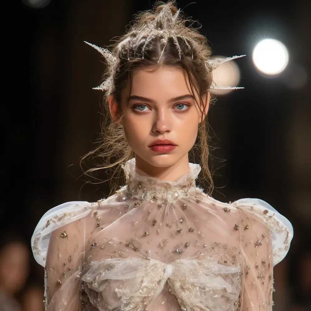 Runway Model Catwalk Fashion Photographs Midjourney Prompt | PromptBase