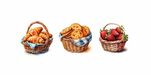 Savory Food Watercolor Cliparts Drawings Midjourney Prompt | PromptBase