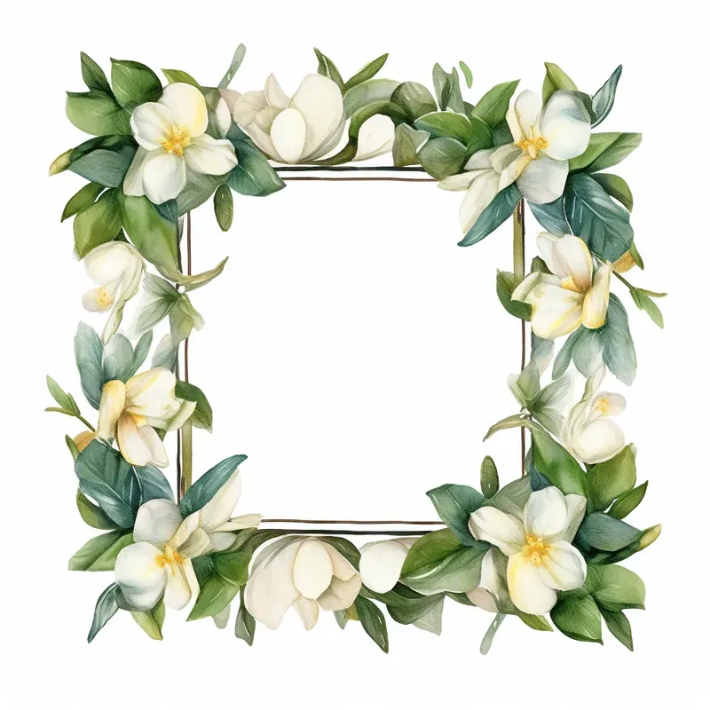 Watercolor Square Frames Floral Borders Midjourney Prompt | PromptBase