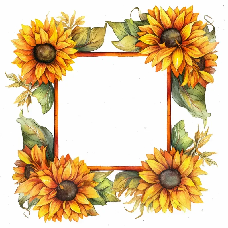 Watercolor Square Frames Floral Borders Midjourney Prompt | PromptBase