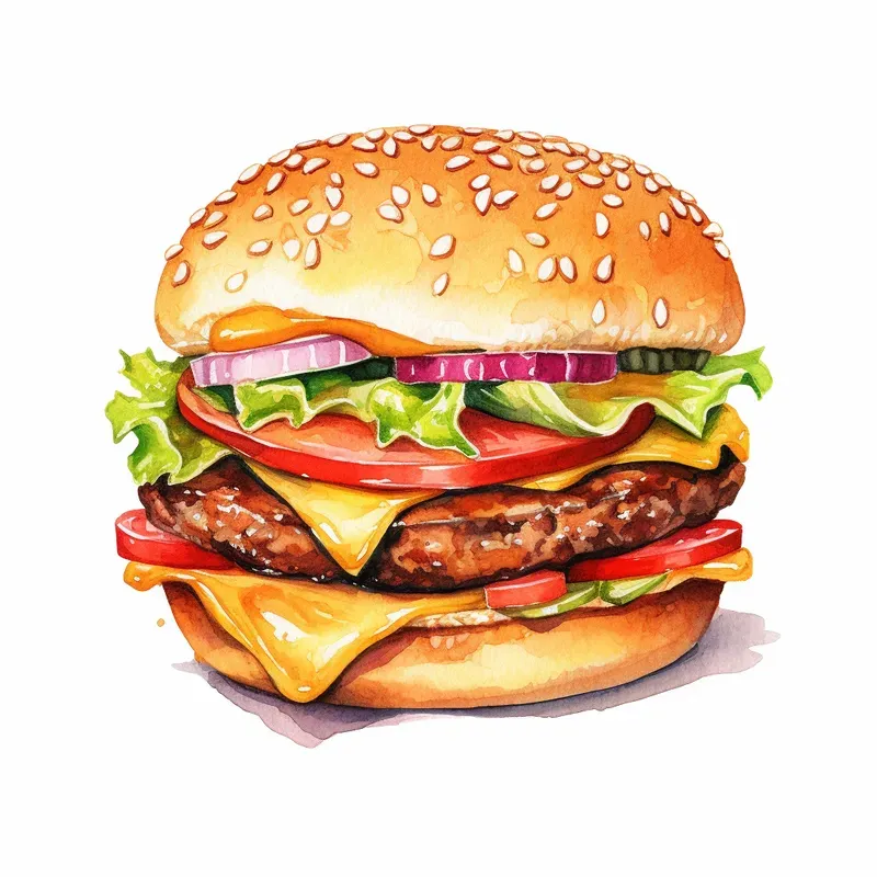 Savory Food Watercolor Cliparts Drawings Midjourney Prompt | PromptBase