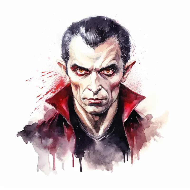 Vampire Watercolor Clipart Halloween Art Midjourney Prompt | PromptBase