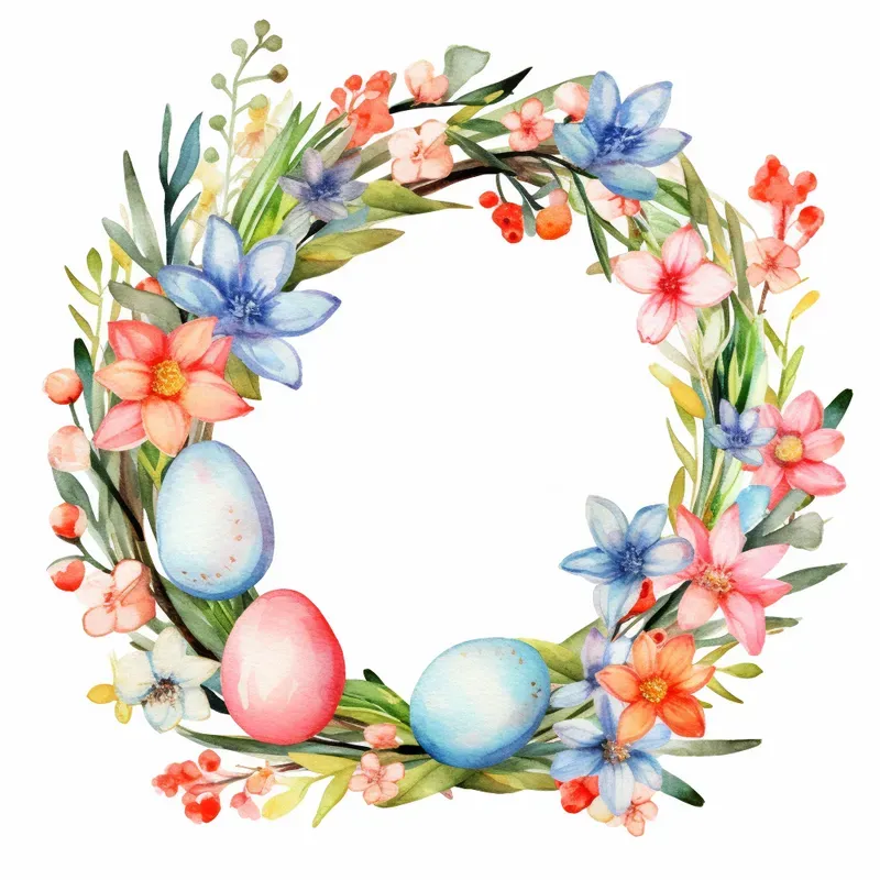 Easter Watercolor Clipart Spring Drawing Midjourney Prompt | PromptBase