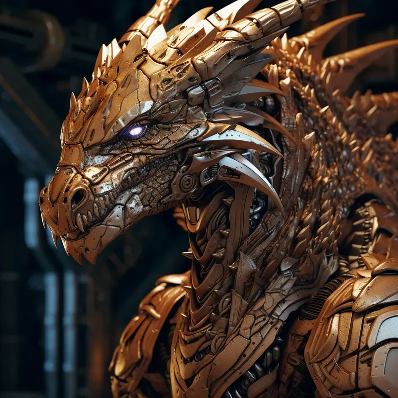 Robotic Dragons Mechanical Cyborg Designs Midjourney Prompt | PromptBase