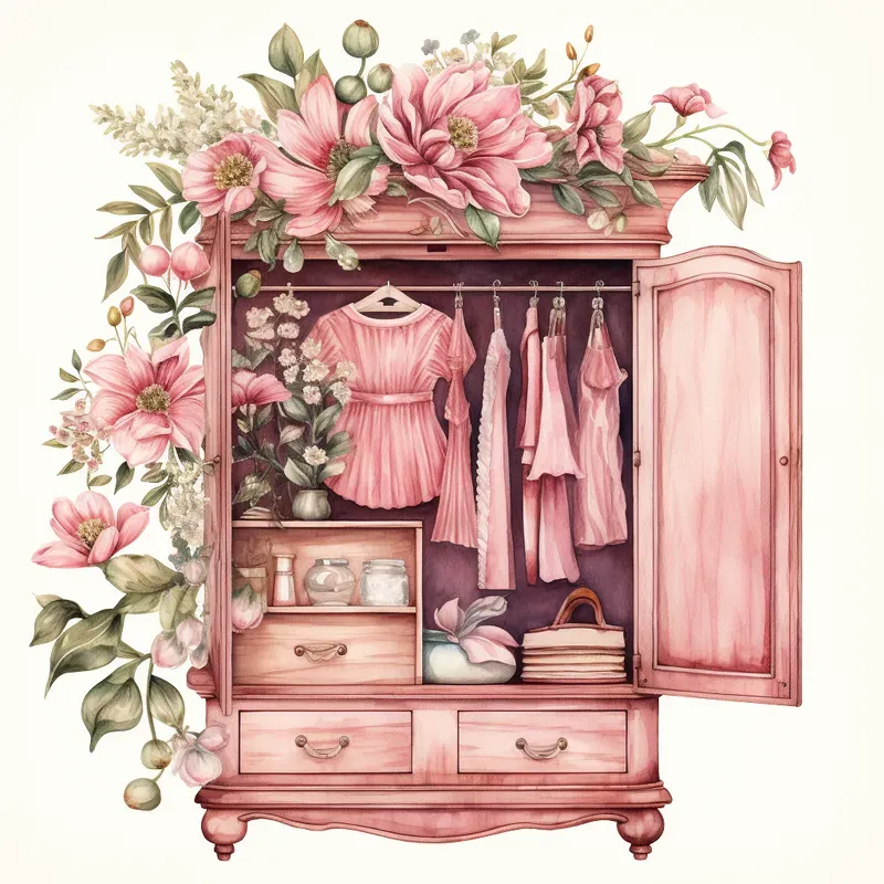 Shabby Chic Watercolor Cliparts Vintage Midjourney Prompt | PromptBase