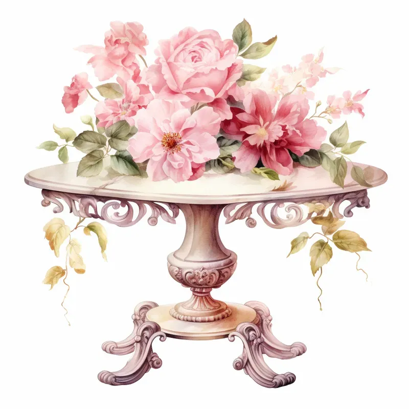 Shabby Chic Watercolor Cliparts Vintage Midjourney Prompt | PromptBase