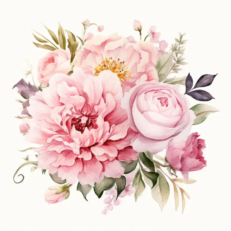 Shabby Chic Watercolor Cliparts Vintage Midjourney Prompt | PromptBase