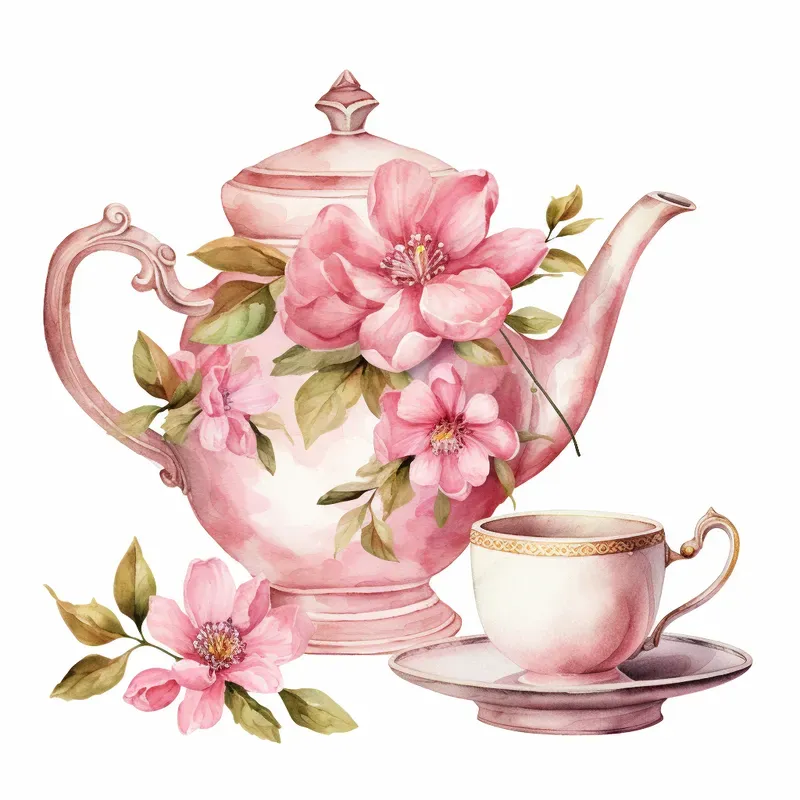 Shabby Chic Watercolor Cliparts Vintage Midjourney Prompt | PromptBase