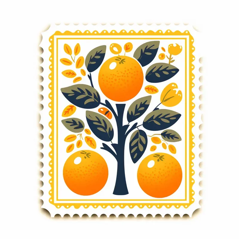 Minimalistic Postage Stamps Illustrations Midjourney Prompt | PromptBase