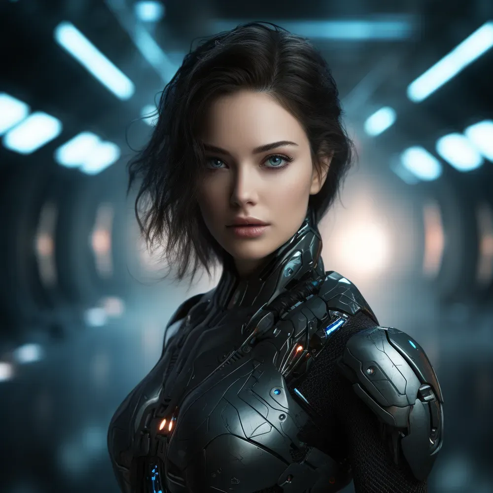 Human Cyborgs Futuristic Sci-fi Portraits Midjourney Prompt | PromptBase