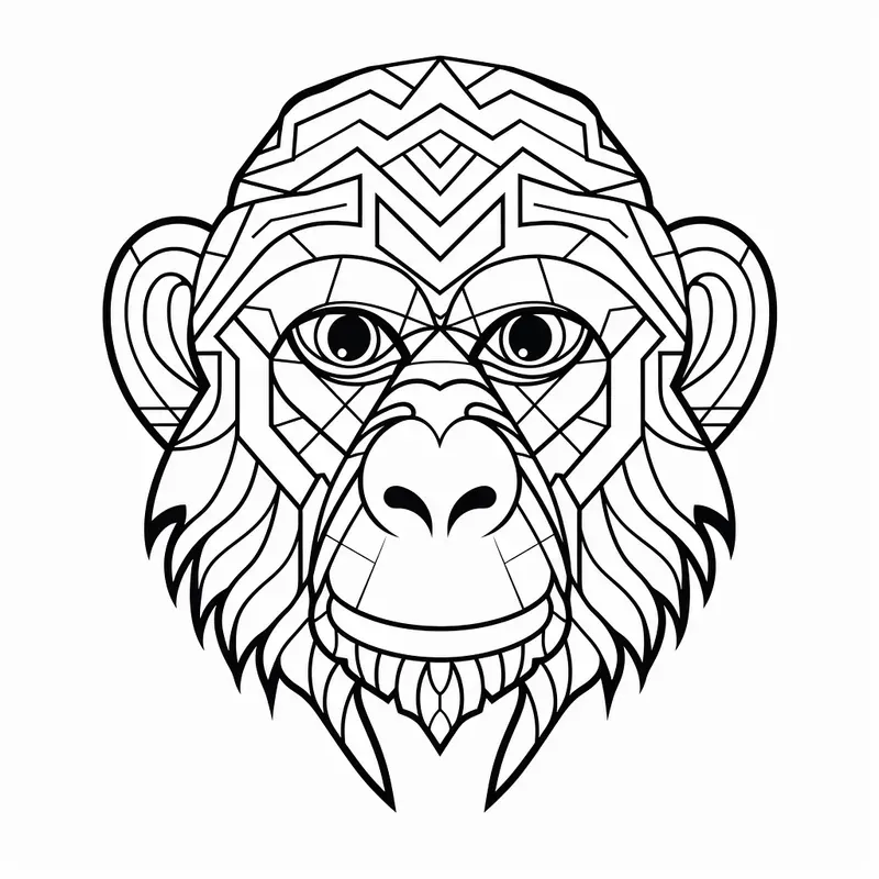 Geometric Animal Head Coloring Book Pages Midjourney Prompt | PromptBase