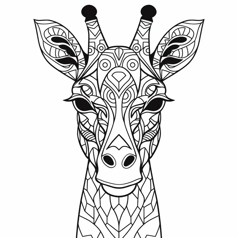Geometric Animal Head Coloring Book Pages Midjourney Prompt | PromptBase