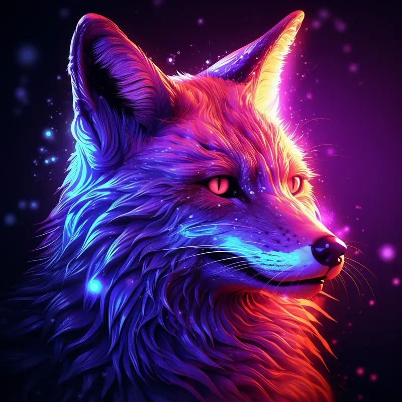 Animal Synthwave Neon Portraits Glow Artworks Midjourney Prompt ...