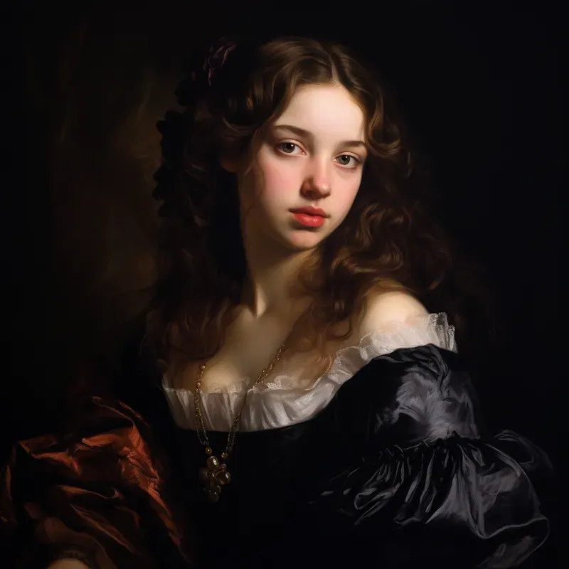 Baroque Oil Paintings Portraits Artworks Midjourney Prompt | PromptBase