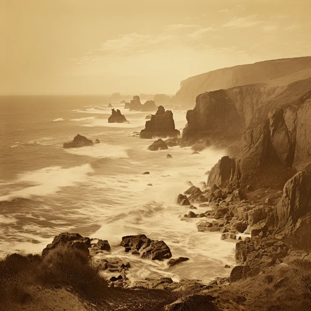Vintage Sepia Landscape Photography 19th Midjourney Prompt | PromptBase