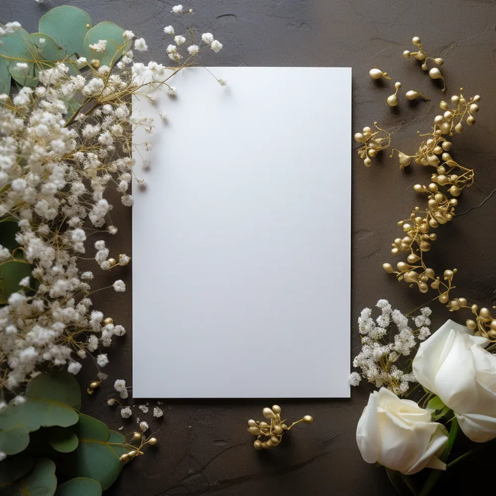 Blank Invitation Card White Paper Mockups Midjourney Prompt | PromptBase