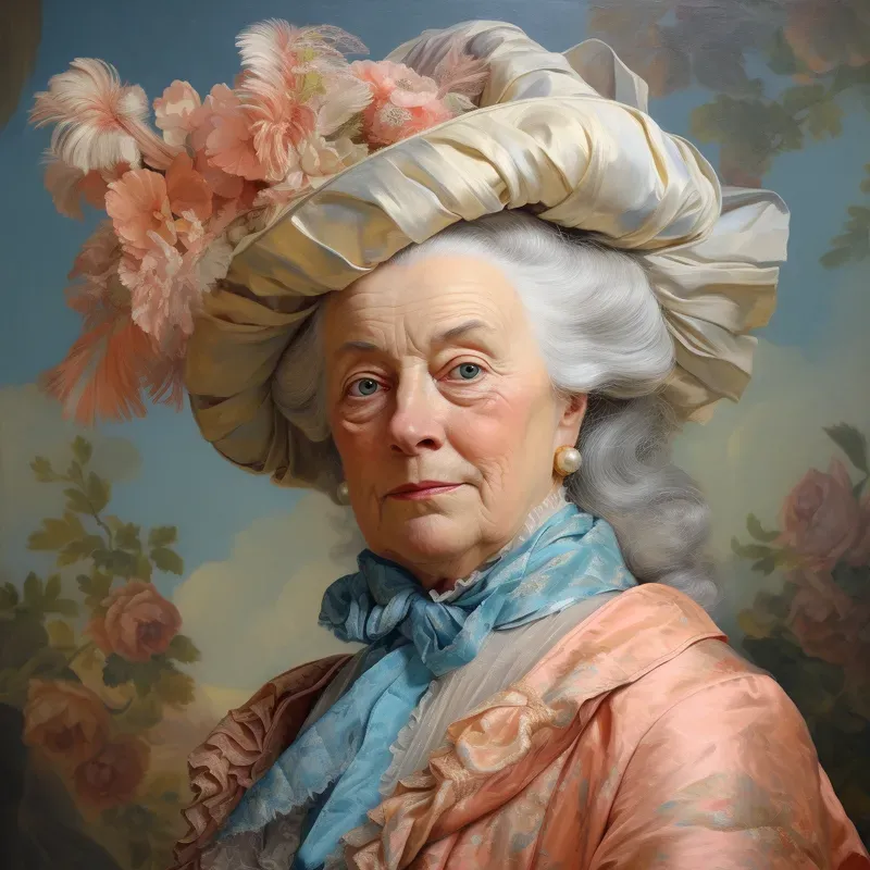 Rococo Portraits Oil Paintings Artworks Midjourney Prompt | PromptBase