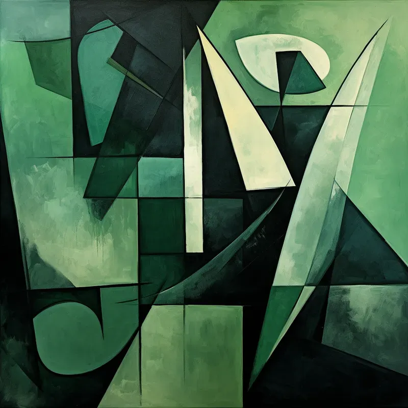 Abstract Cubism Geometric Oil Paintings Midjourney Prompt | PromptBase