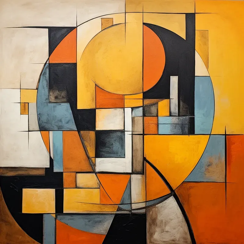 Abstract Cubism Geometric Oil Paintings Midjourney Prompt | PromptBase