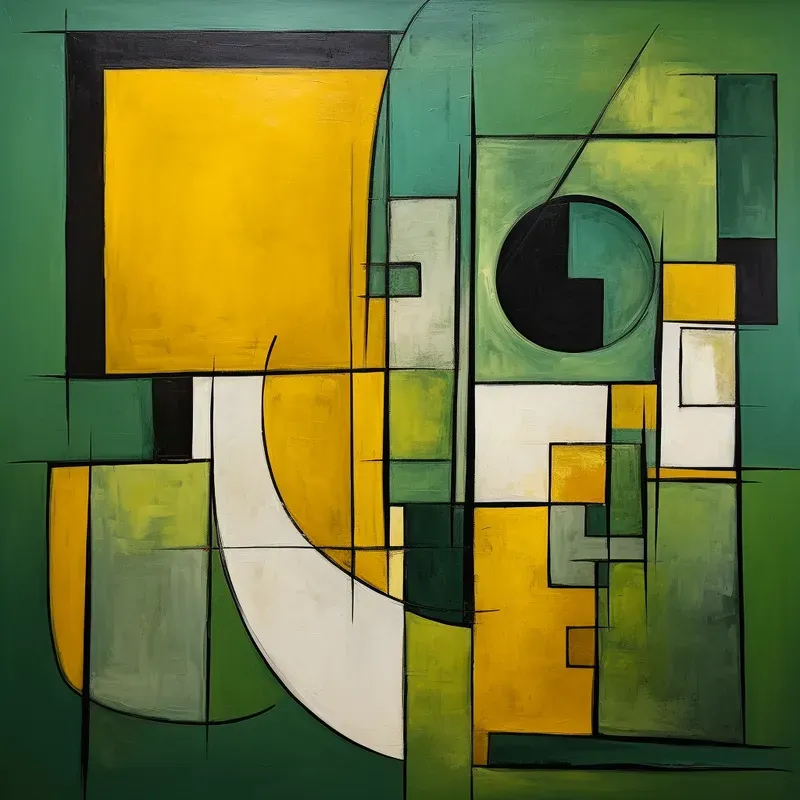 Abstract Cubism Geometric Oil Paintings Midjourney Prompt | PromptBase