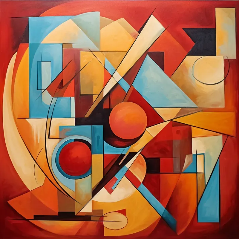 Abstract Cubism Geometric Oil Paintings Midjourney Prompt | PromptBase
