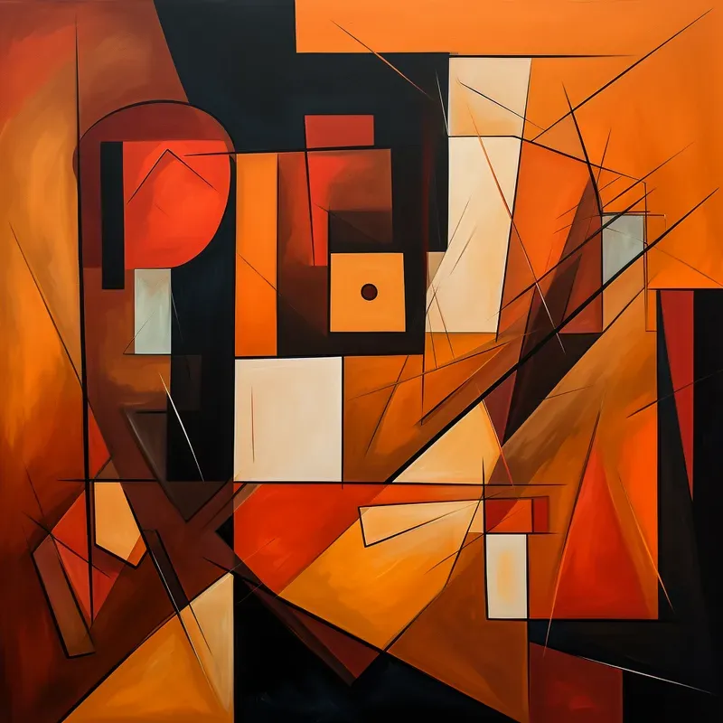 Abstract Cubism Geometric Oil Paintings Midjourney Prompt | PromptBase