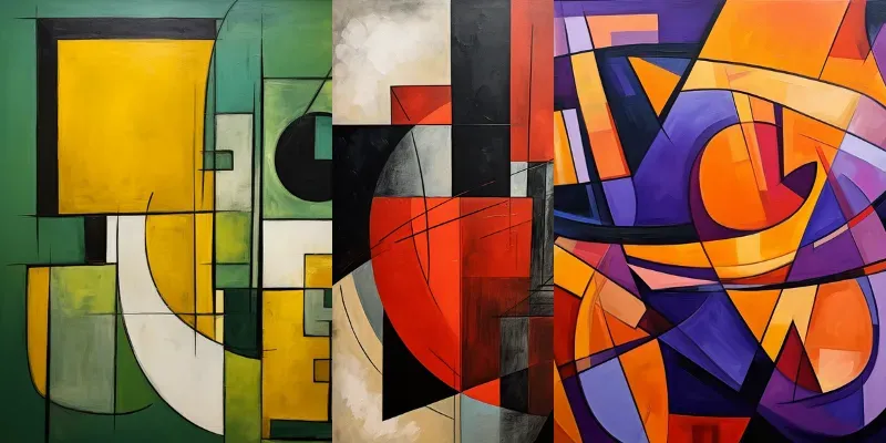 Abstract Cubism Geometric Oil Paintings Midjourney Prompt | PromptBase