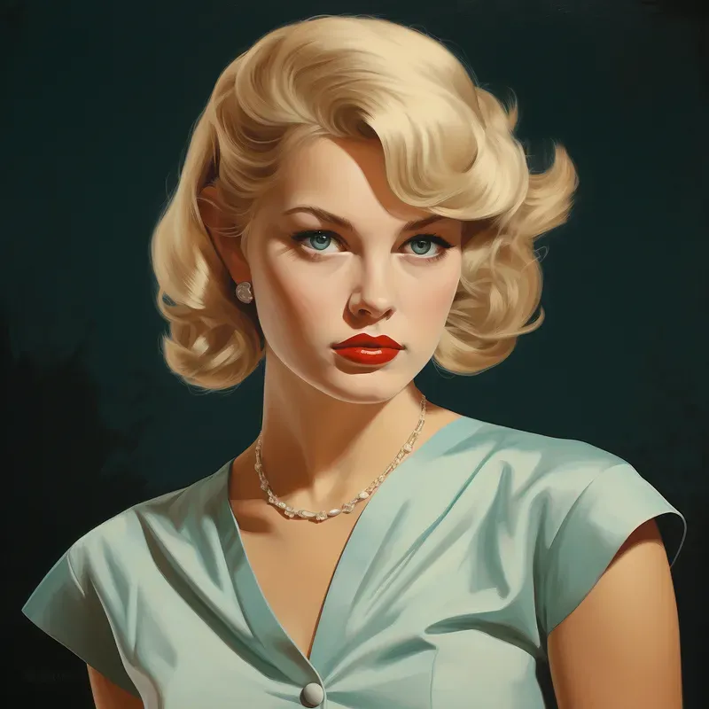 1950s Magazine Portrait Illustration Art Midjourney Prompt | PromptBase