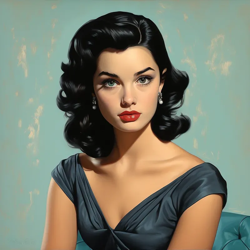 1950s Magazine Portrait Illustration Art Midjourney Prompt | PromptBase