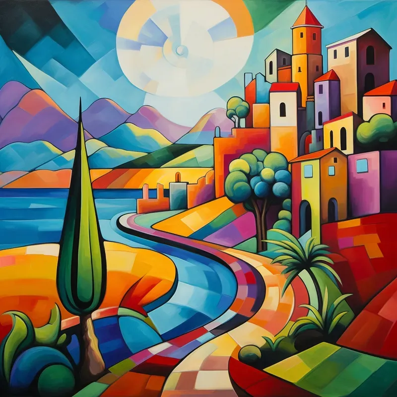 Cubist Landscapes Cubism Oil Paintings Midjourney Prompt | PromptBase