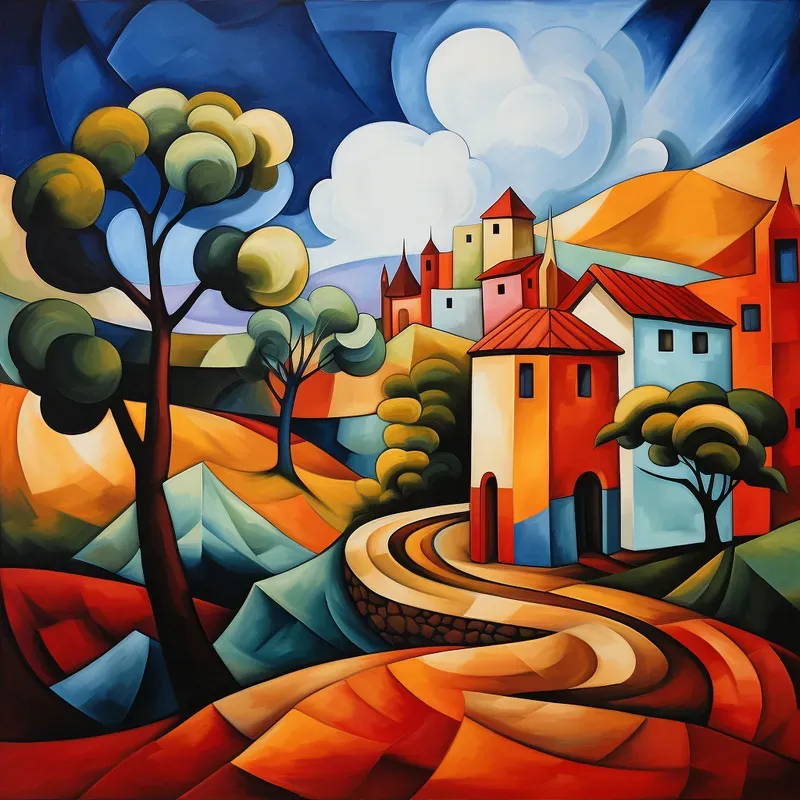 Cubist Landscapes Cubism Oil Paintings Midjourney Prompt | PromptBase