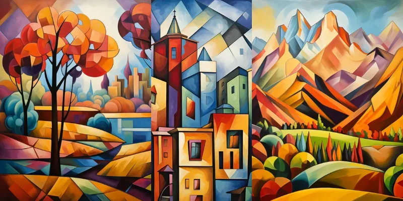 Cubist Landscapes Cubism Oil Paintings Midjourney Prompt | PromptBase