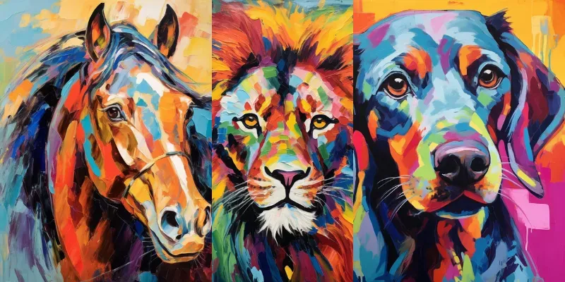 Fauvism Animal Portraits Oil Paintings Midjourney Prompt | PromptBase