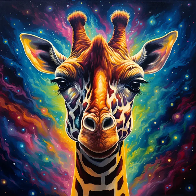 Cosmic Animal Portraits Art Oil Paintings Midjourney Prompt | PromptBase