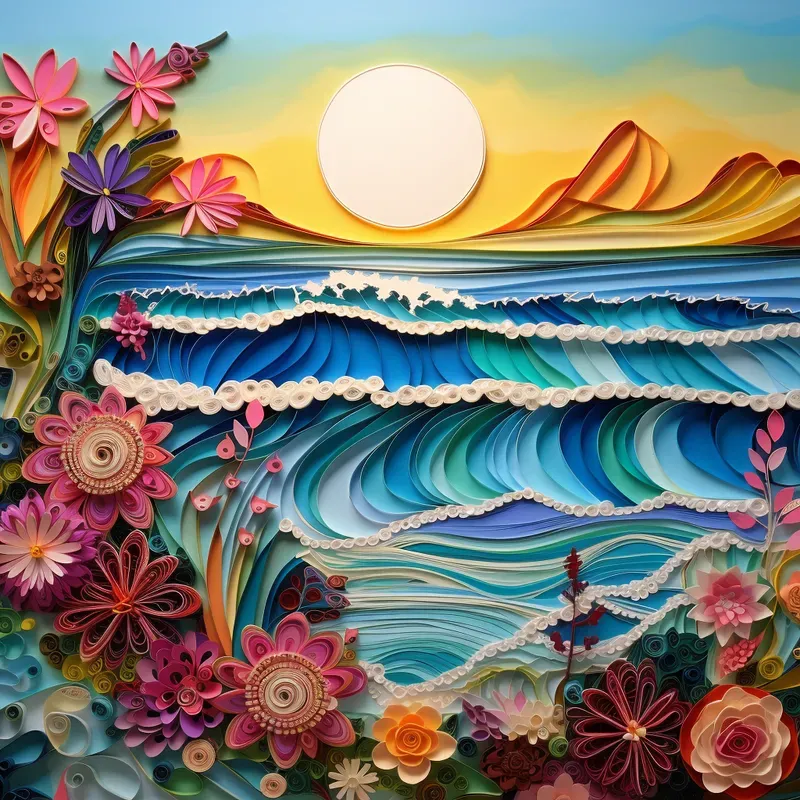 Paper Quilling Landscapes DIY 3D Crafts Midjourney Prompt | PromptBase