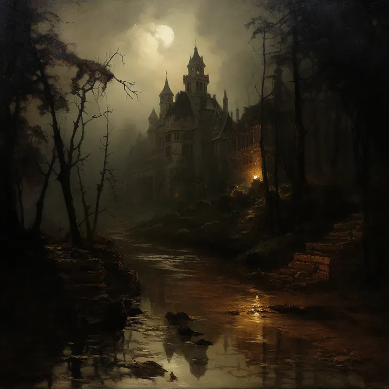 Tonalism Landscapes Horror Oil Paintings Midjourney Prompt | PromptBase