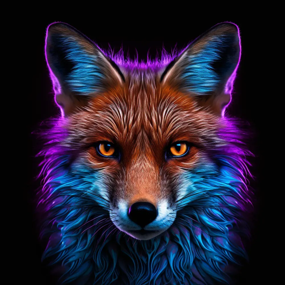 Neon Light Animal Portraits Photographs Midjourney Prompt | PromptBase