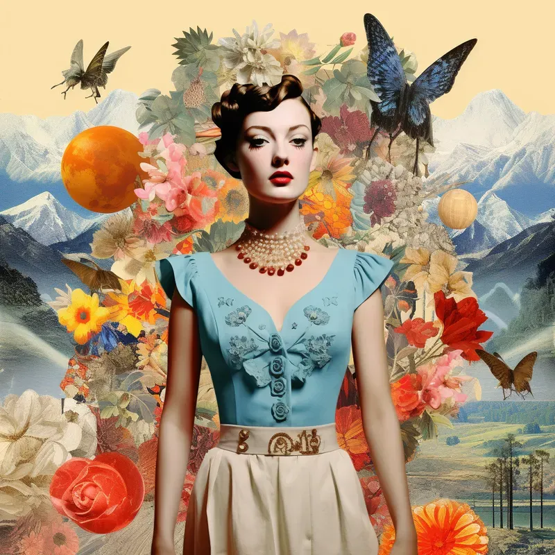 Surreal Vintage Collages Mixed Media Art Midjourney Prompt | PromptBase