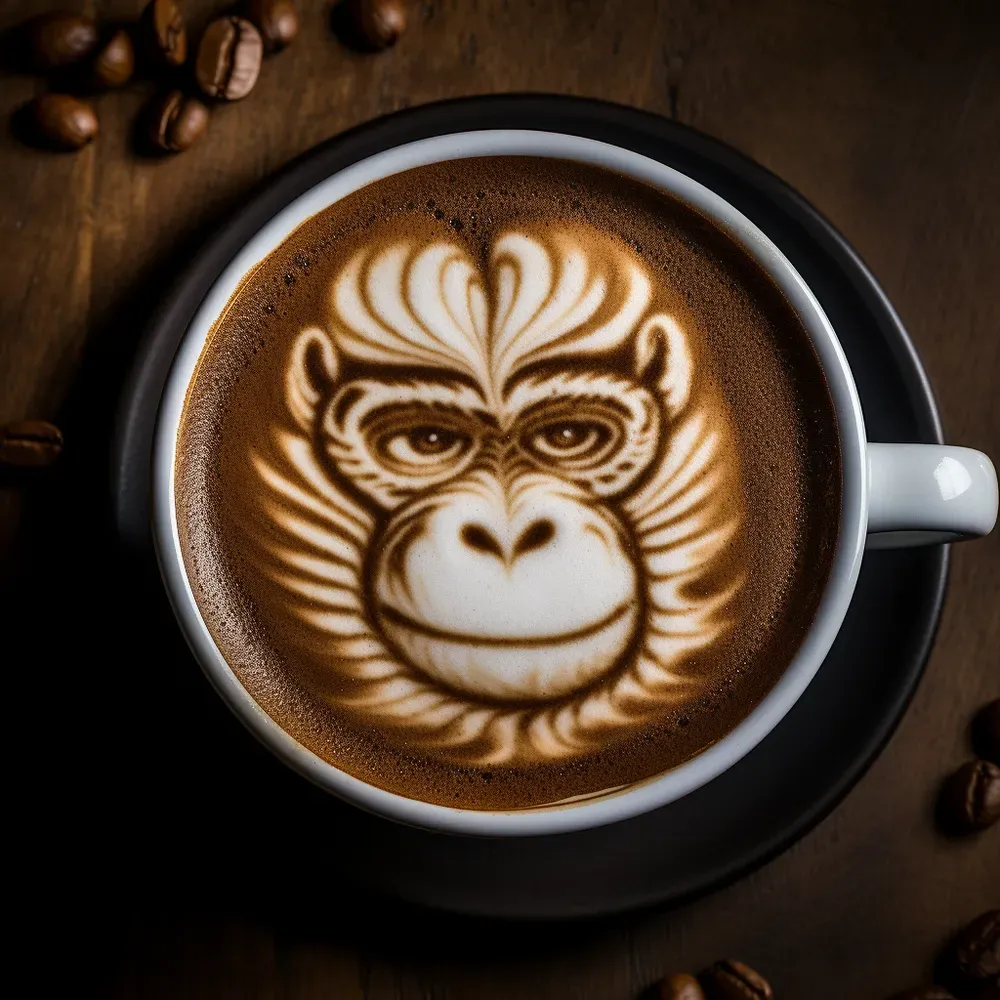 Latte Art Animal Portraits Coffee Photos Midjourney Prompt | PromptBase